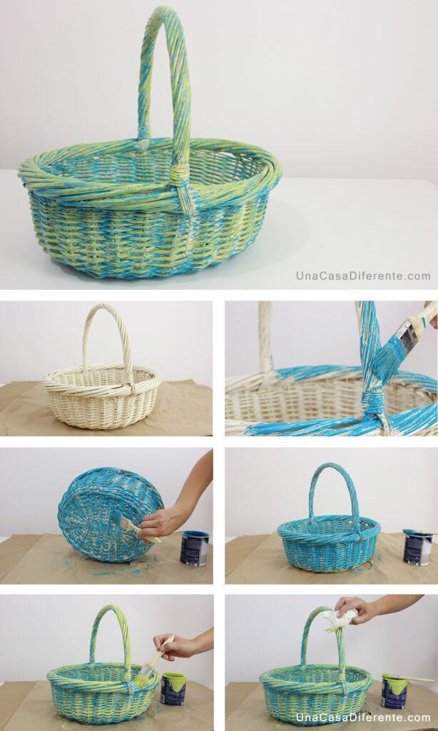 Cómo Pintar Una Cesta De Mimbre Una Casa Diferente